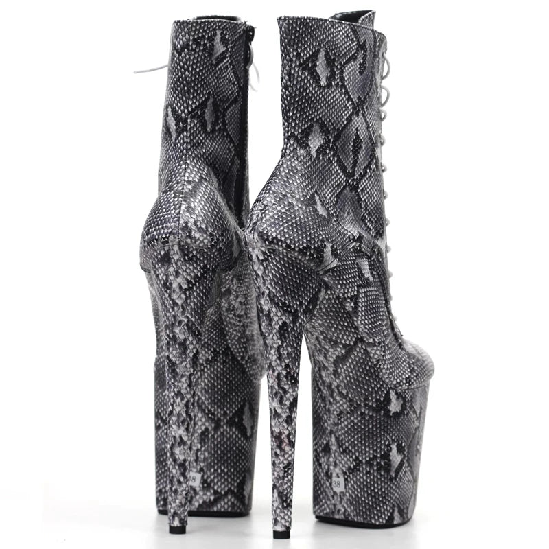 Women 8 Inch High Heel Platform Serpentine Pattern Exotic Pole Dancer ...
