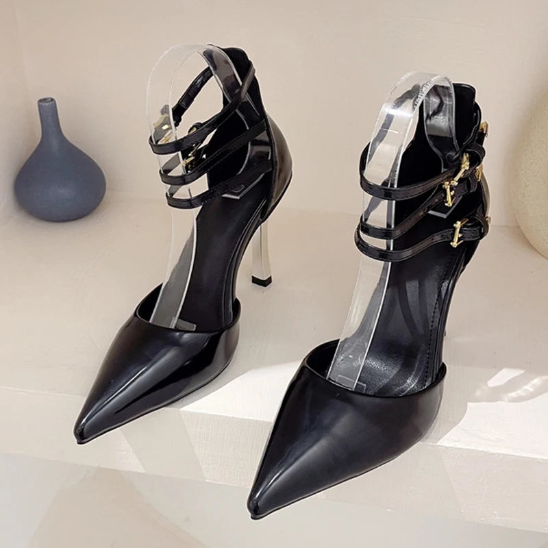 Sexy Pointed Toe Black Red High Heels Ladies Party Prom Shoes – PDPDZ ...
