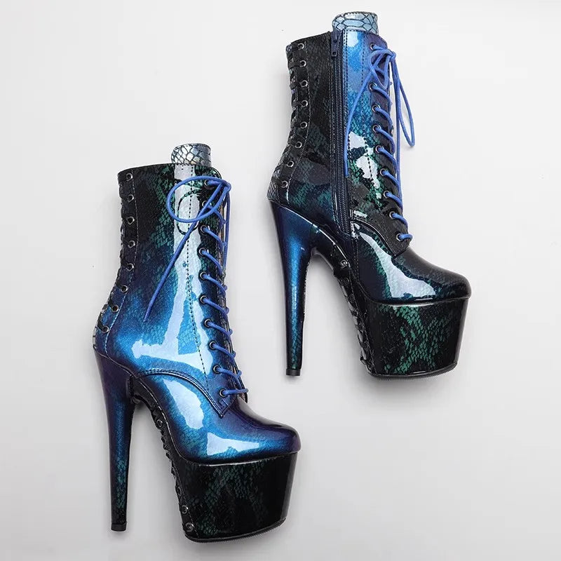 17CM/7Inches Fashion Women's Platform Party High Heels Modern Boots Po ...