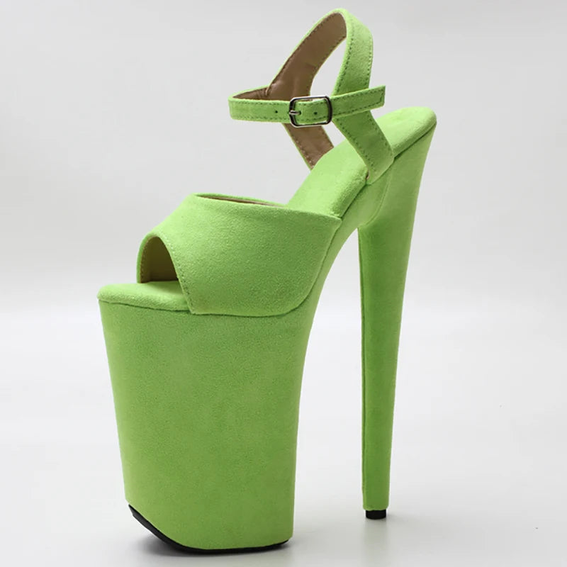 23cm Super High Heel Platform Flannel Spike Heels Women Pole Dance Nig ...